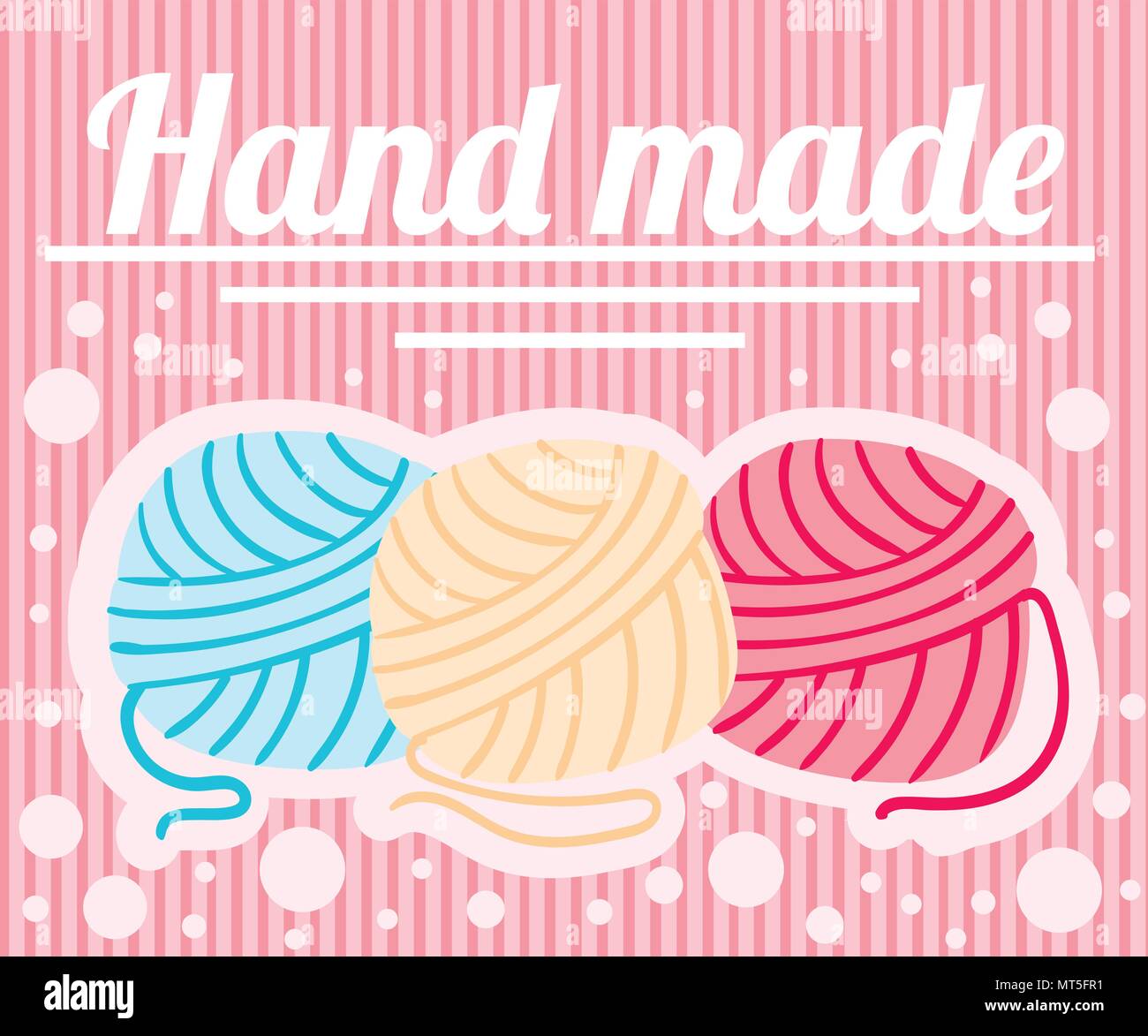 Three wool balls. Different color. Handmade, craft, hobby. Ball of yarn ...