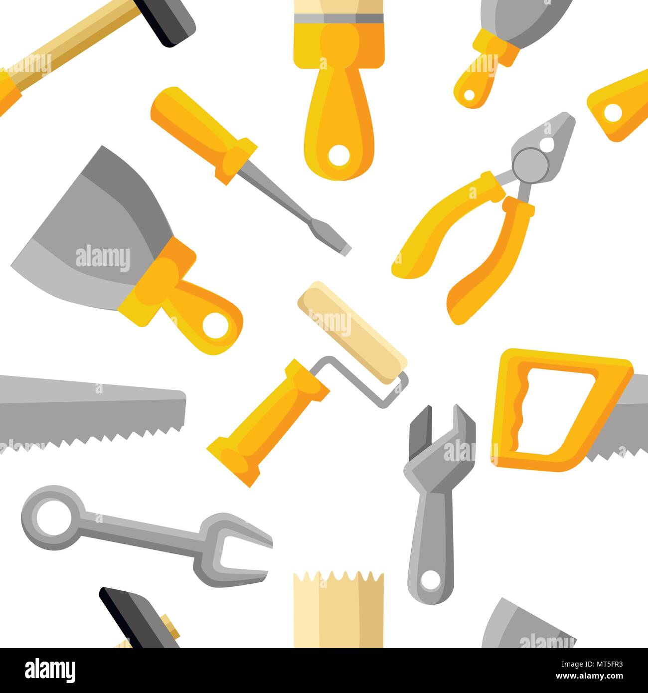 Seamless pattern. Building tools , construction buildings, hammer ...