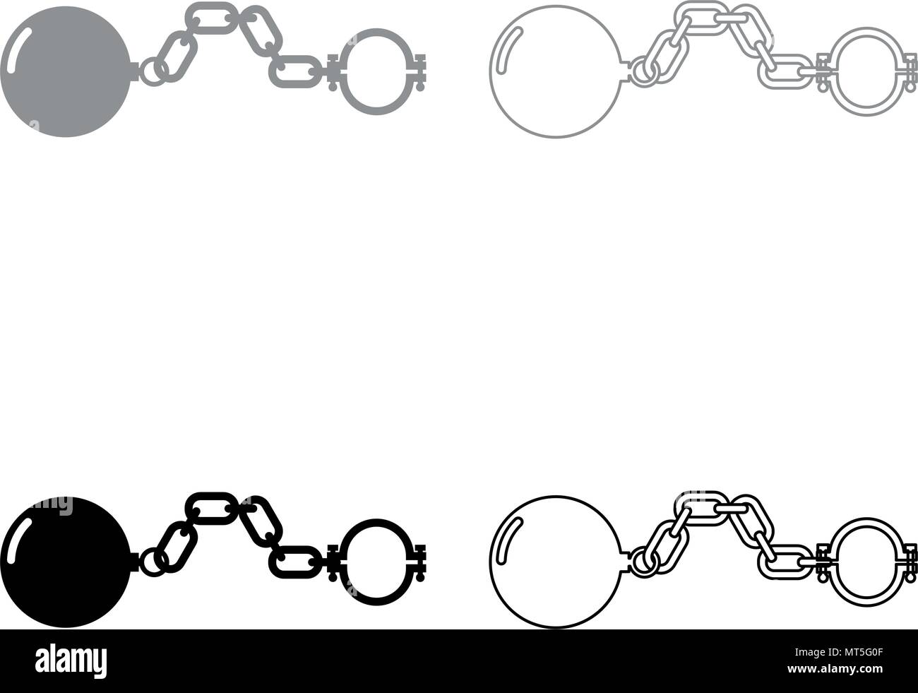 Prisoner with ball and chain Stock Vector Images - Alamy