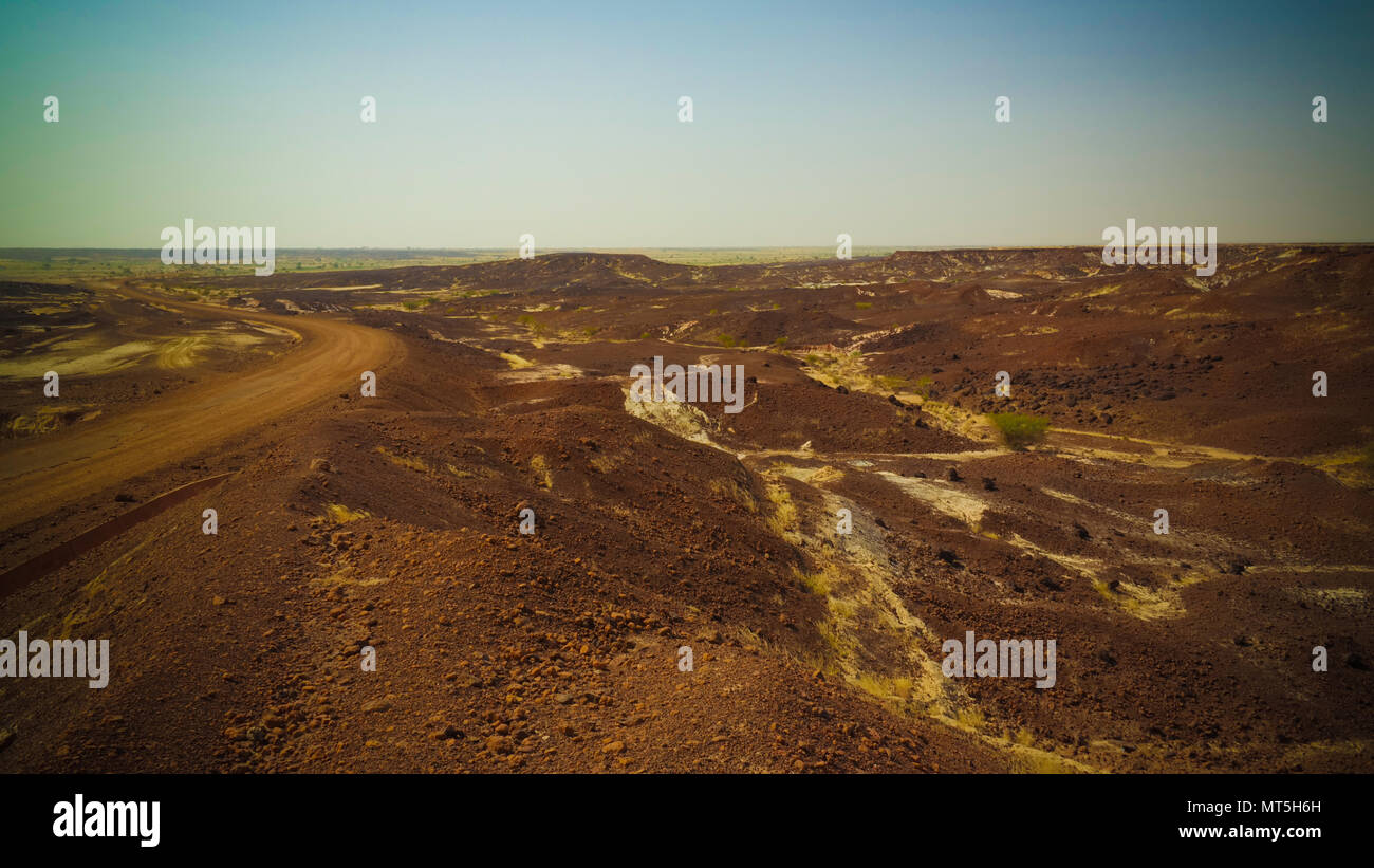 Rocky landscape at Sahara desert near Tchirozerine region, Agadez ...