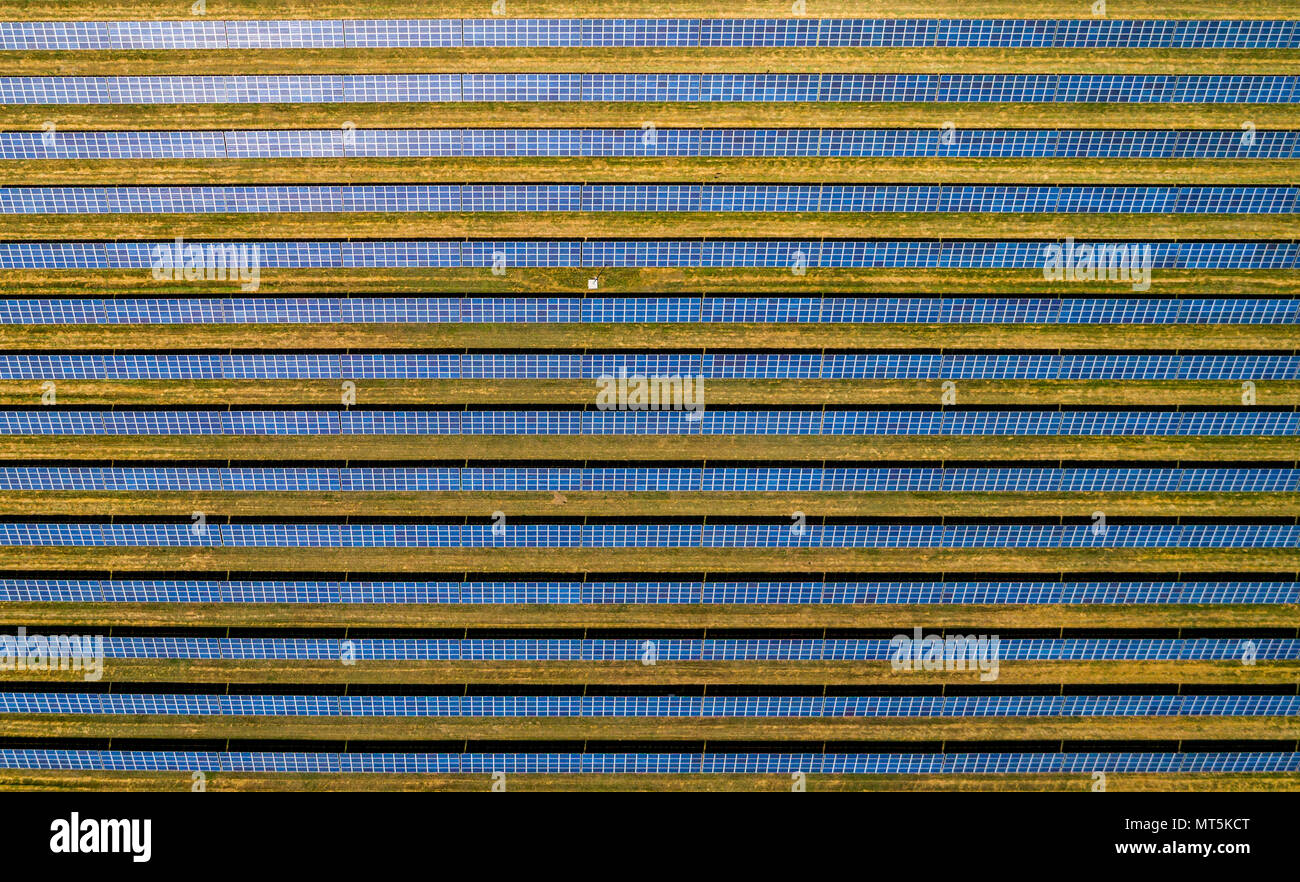 Aerial view of solar battery Stock Photo - Alamy