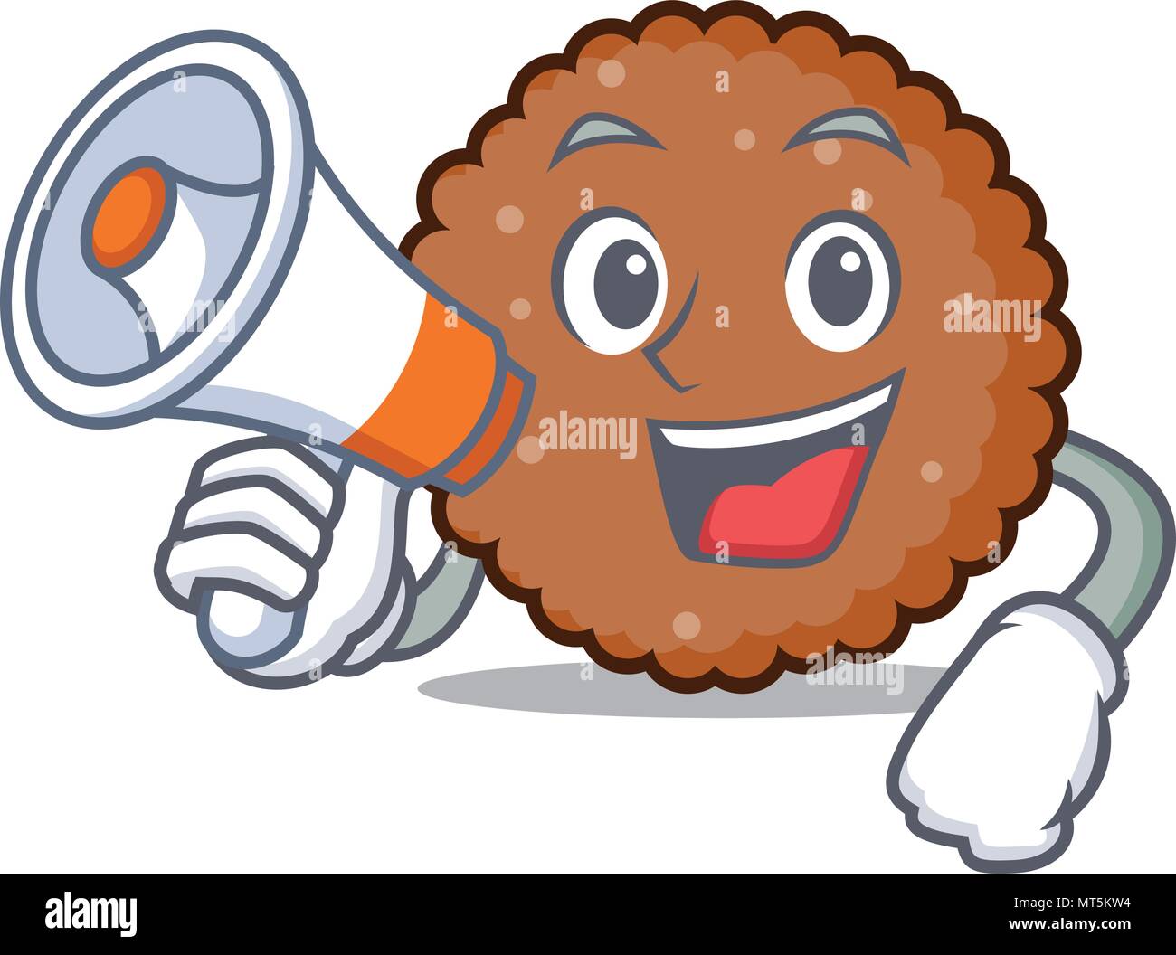 With megaphone chocolate biscuit character cartoon Stock Vector Image ...