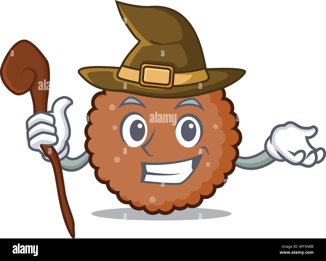 Witch chocolate biscuit mascot cartoon Stock Vector Image & Art - Alamy