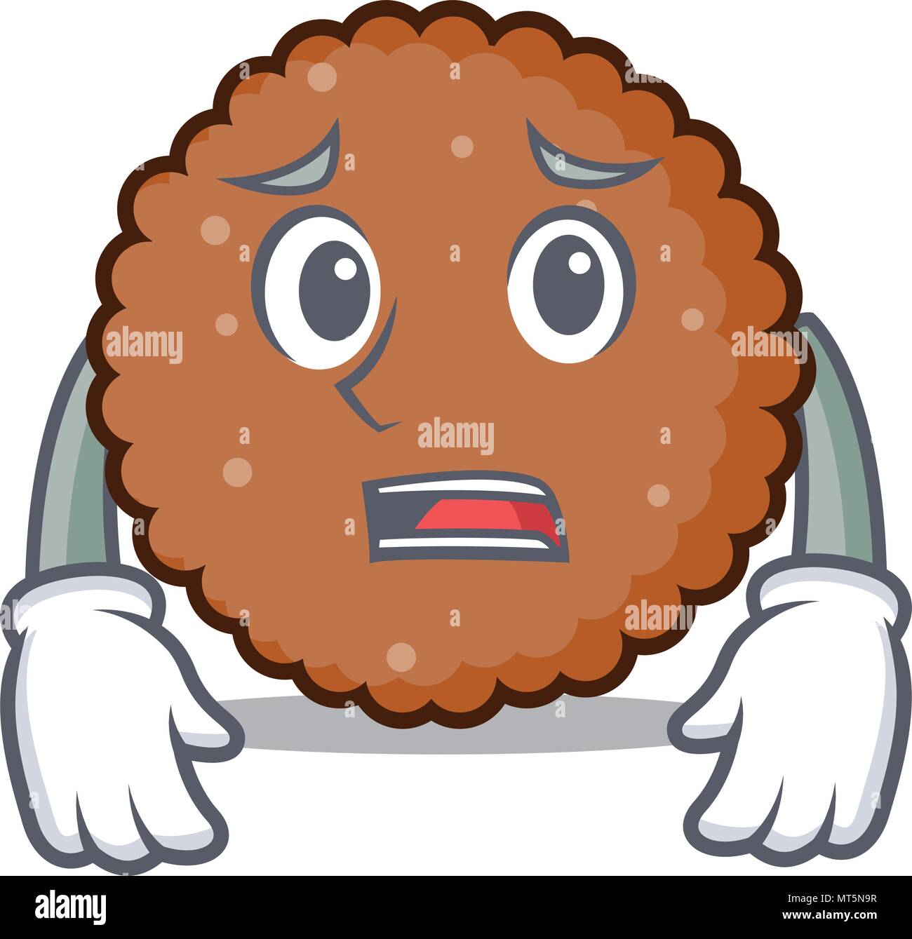 Afraid chocolate biscuit mascot cartoon Stock Vector Image & Art - Alamy
