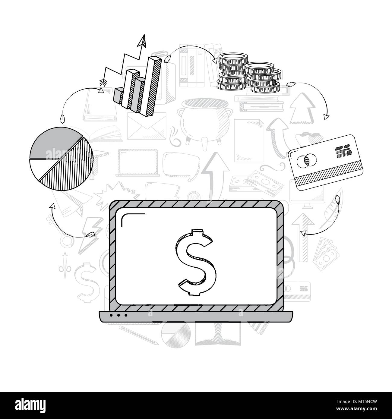 Hand draw business concept Stock Vector Image & Art - Alamy