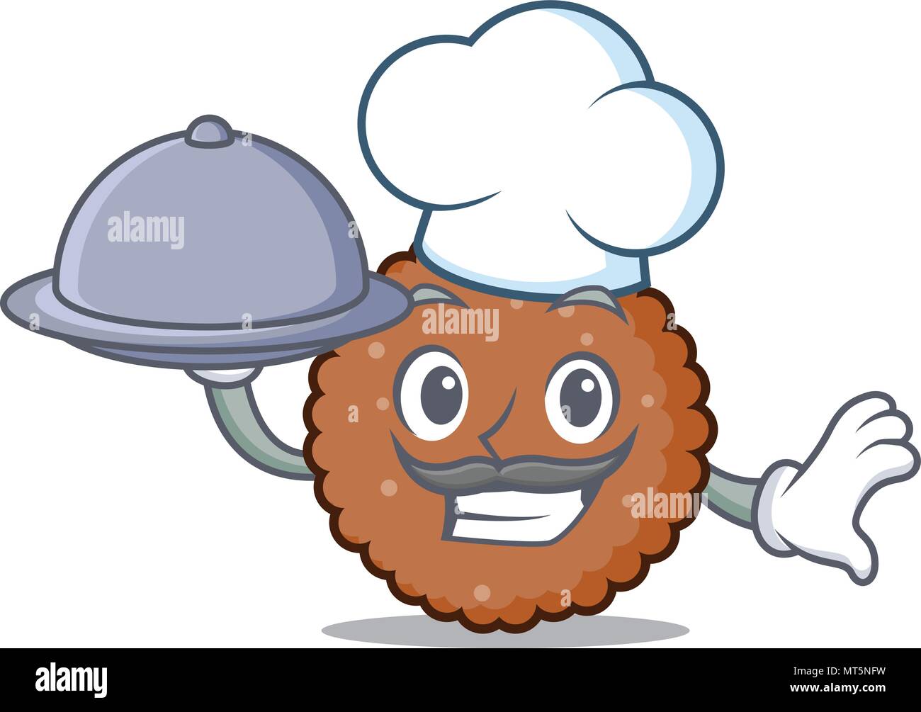 Chef with food chocolate biscuit mascot cartoon Stock Vector Image ...