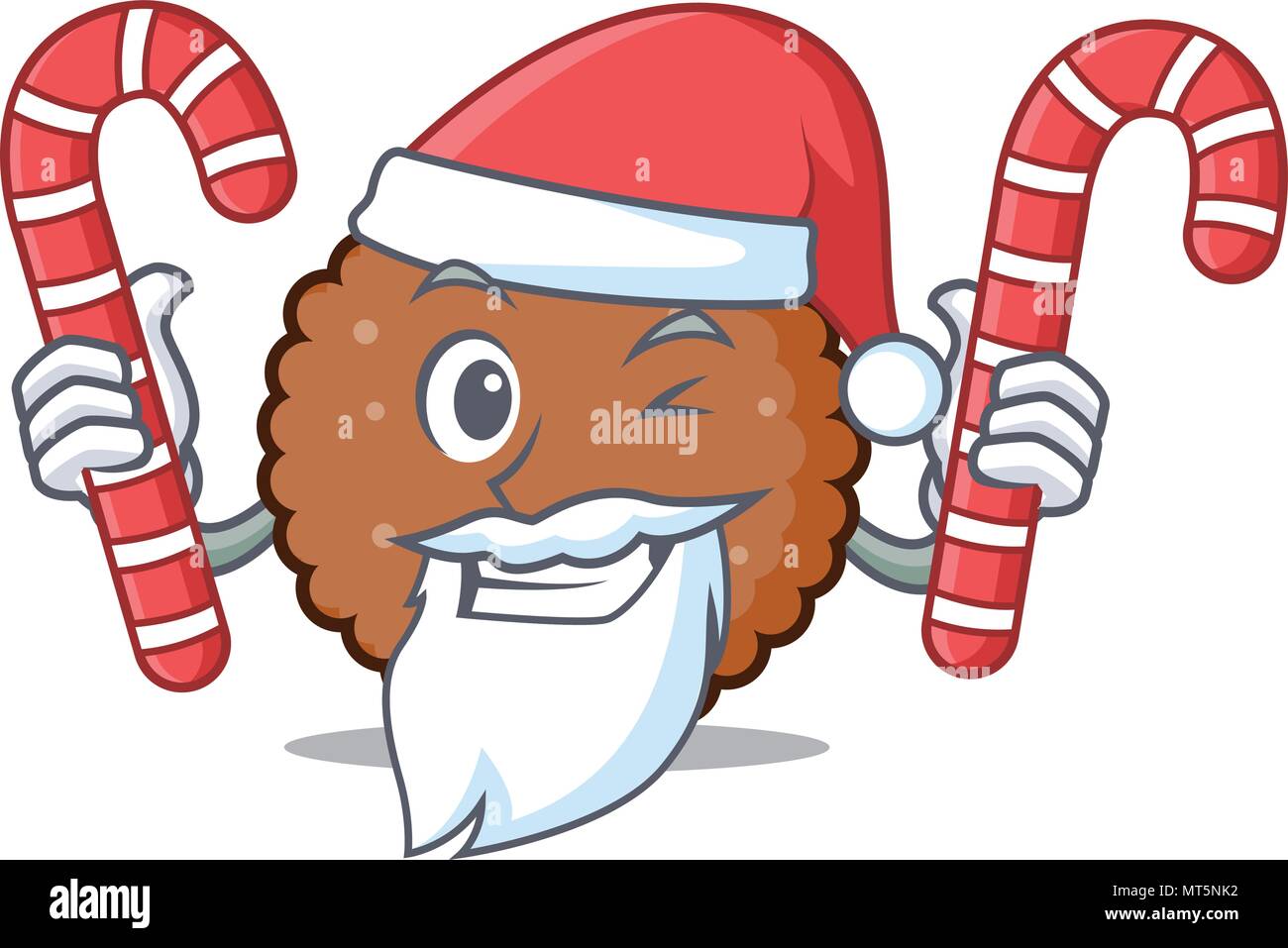 Santa with candy chocolate biscuit mascot cartoon Stock Vector Image ...