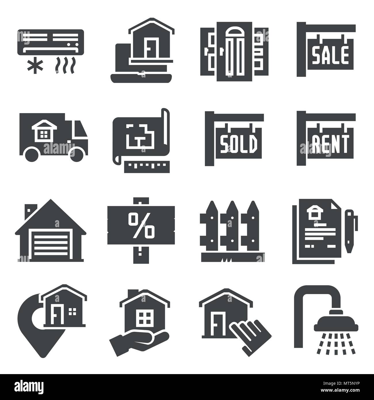Simple Set of Real Estate Related Vector Icons. Contains such Icons as ...