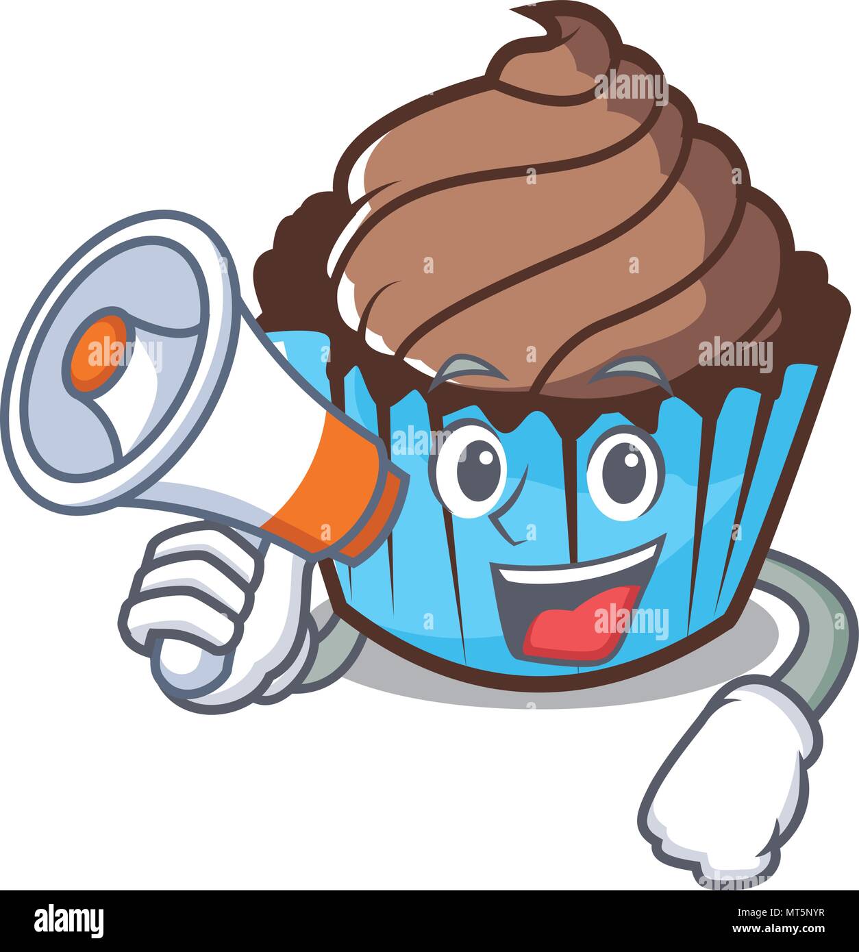 With megaphone chocolate cupcake character cartoon Stock Vector Image ...