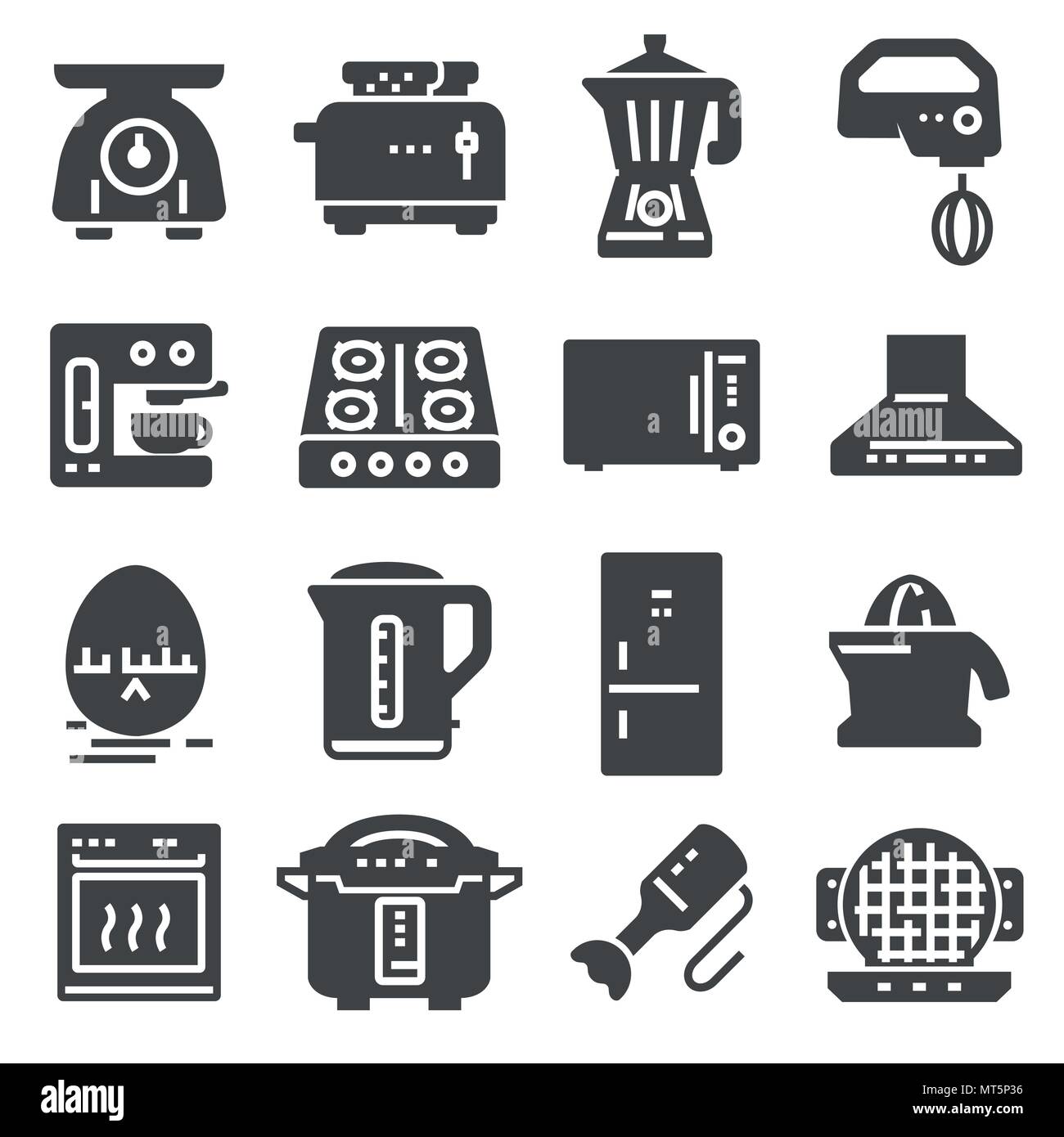 Simple Set of Kitchen Appliances Related Vector Black Icons Stock ...