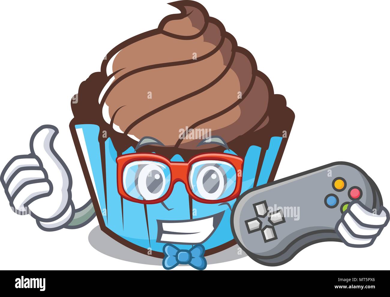 Gamer chocolate cupcake mascot cartoon Stock Vector Image & Art - Alamy