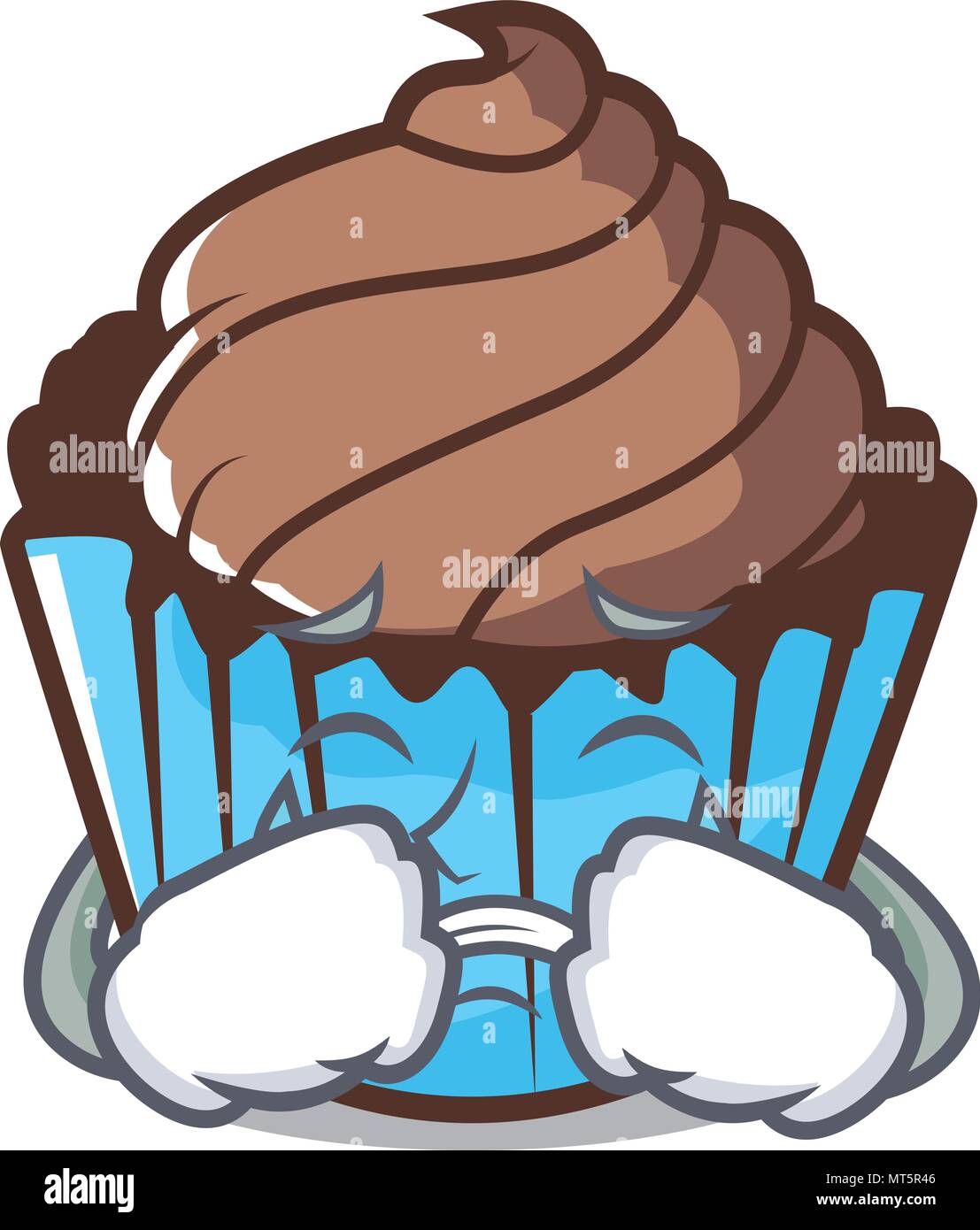 Crying chocolate cupcake mascot cartoon Stock Vector Image & Art - Alamy