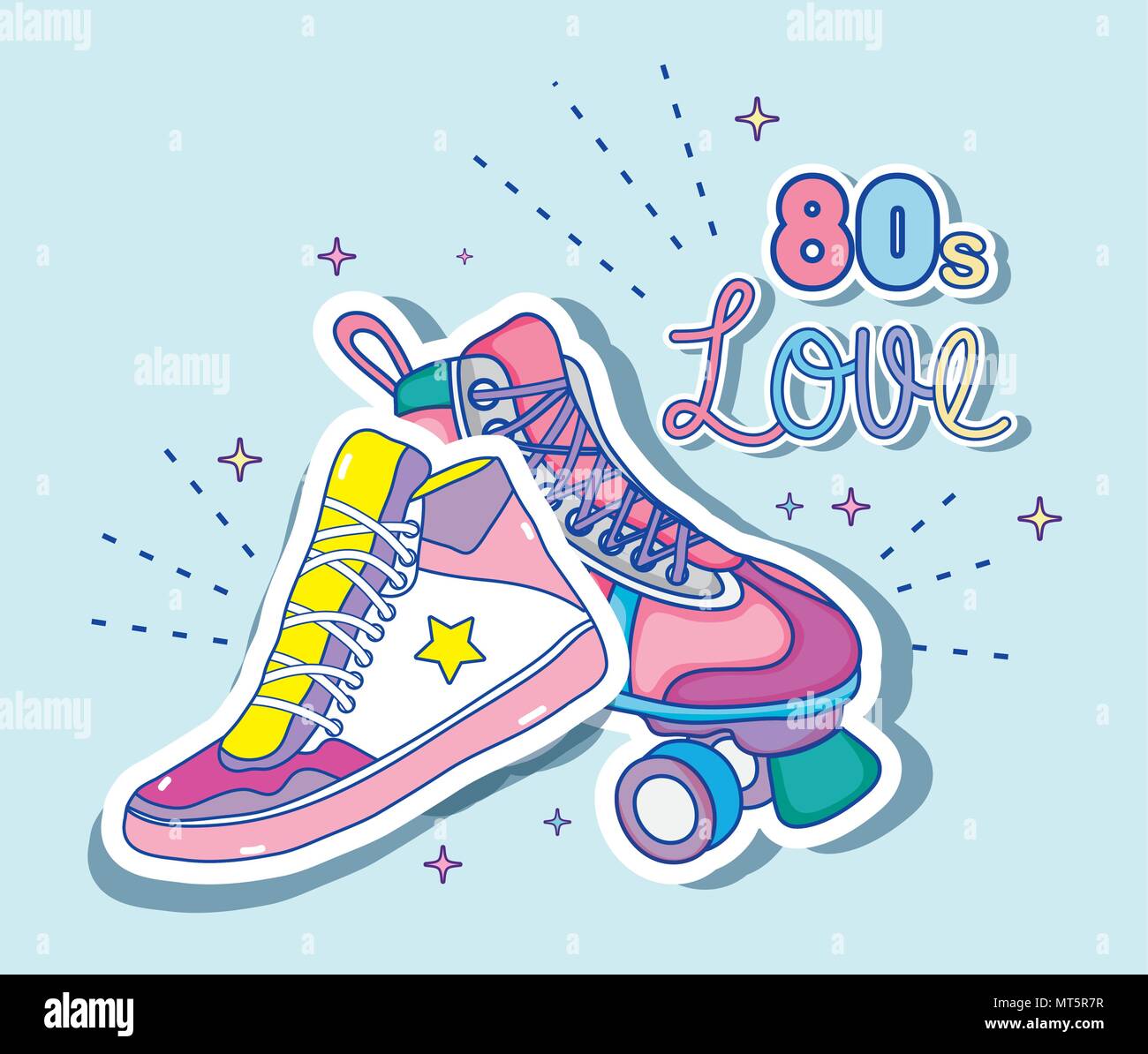 80s skate Stock Vector Images - Alamy