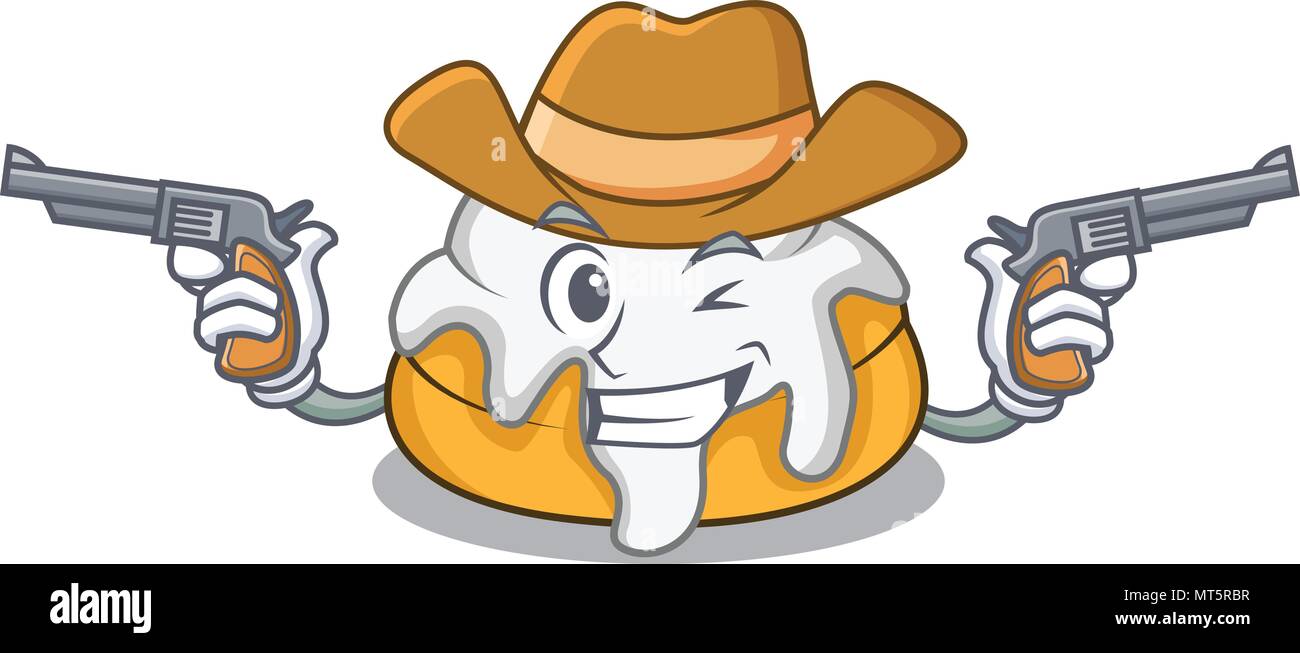 Cowboy cinnamon roll character cartoon Stock Vector Image & Art - Alamy