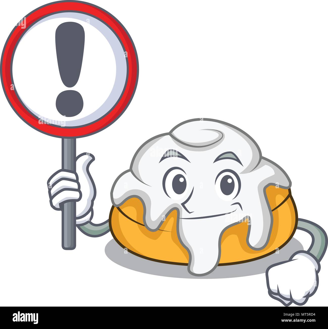 With sign cinnamon roll character cartoon Stock Vector Image & Art - Alamy