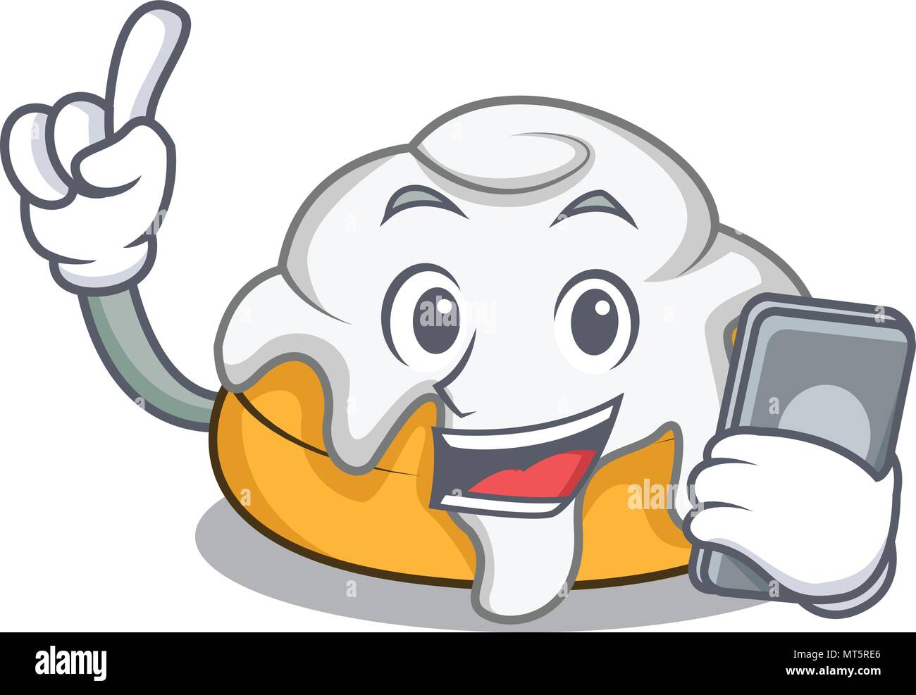 With phone cinnamon roll character cartoon Stock Vector Image & Art - Alamy