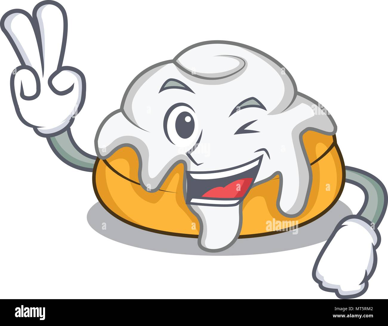 Two finger cinnamon roll character cartoon Stock Vector Image & Art - Alamy