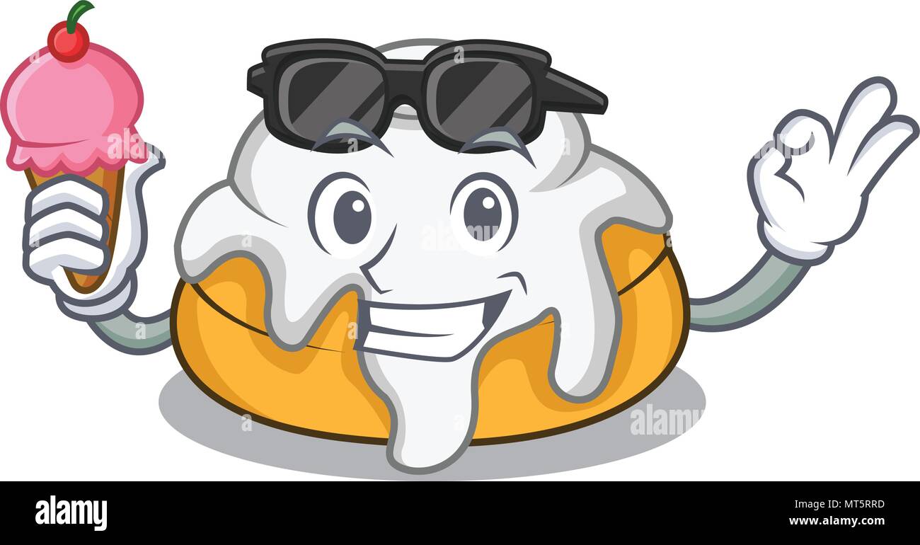 With ice cream cinnamon roll character cartoon Stock Vector Image & Art ...