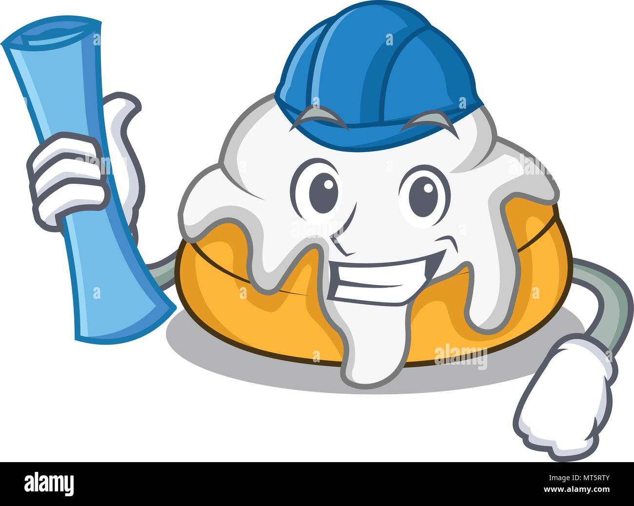 Architect cinnamon roll character cartoon Stock Vector Image & Art - Alamy