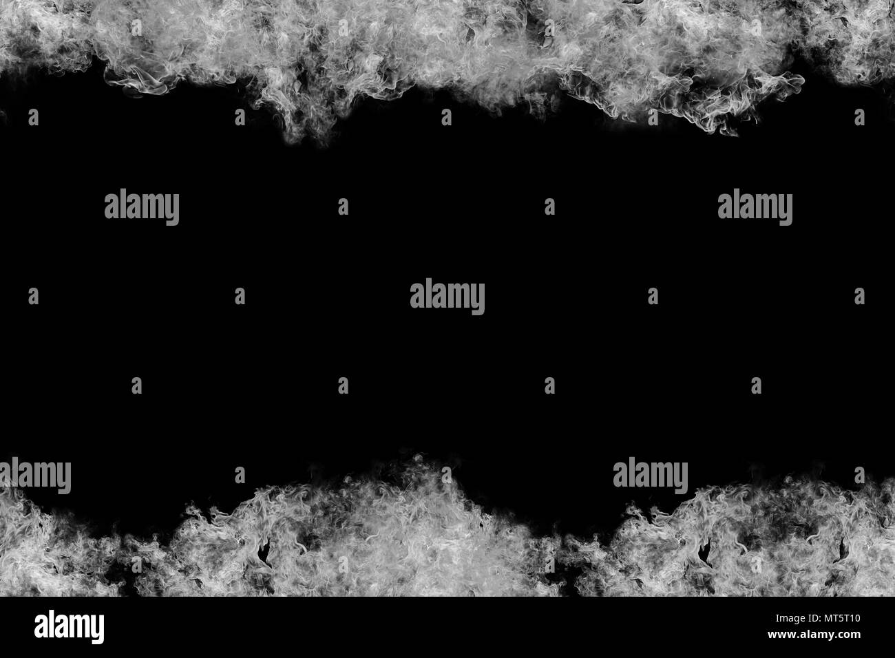 Realistic burning fire smoke on black background Stock Photo - Alamy