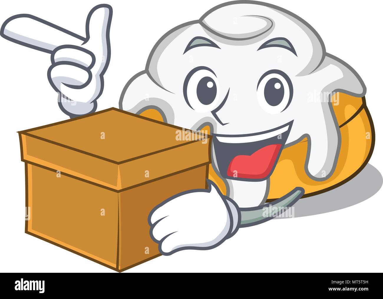 With box cinnamon roll character cartoon Stock Vector Image & Art - Alamy