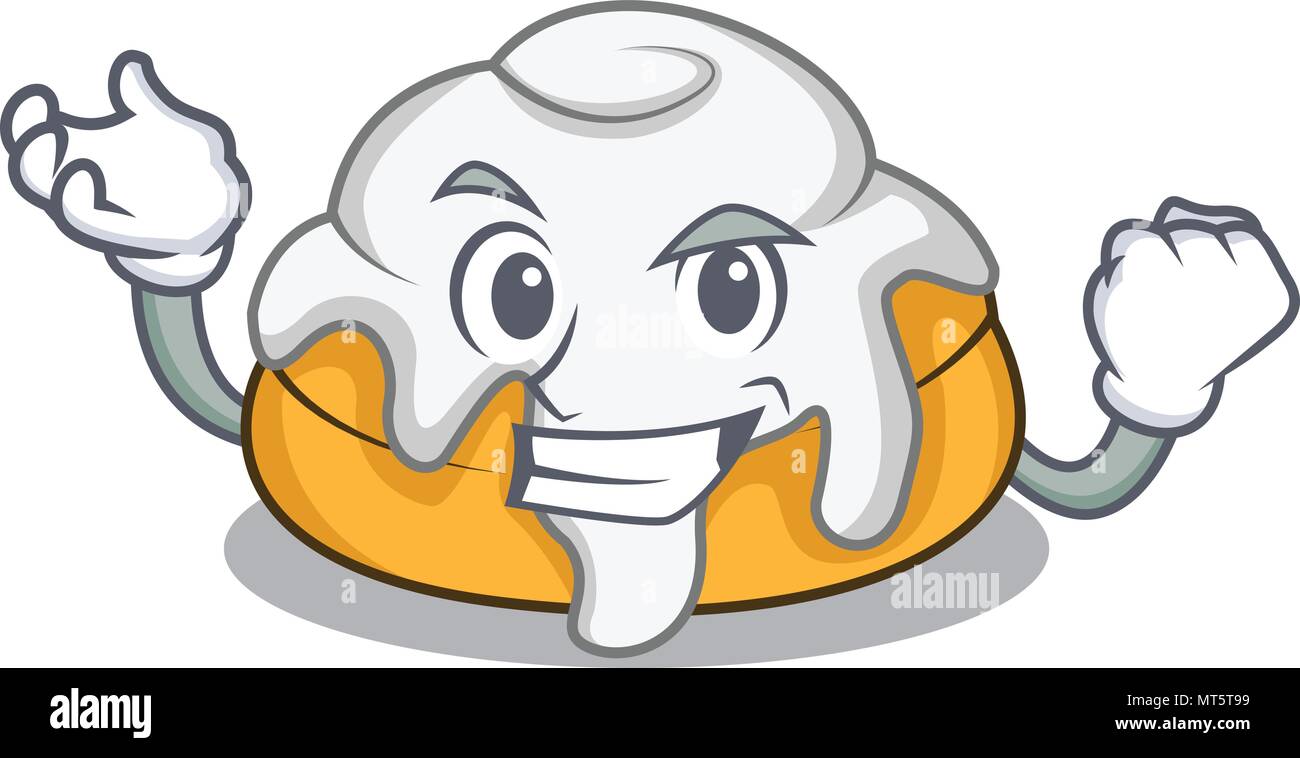 Successful cinnamon roll character cartoon Stock Vector Image & Art - Alamy