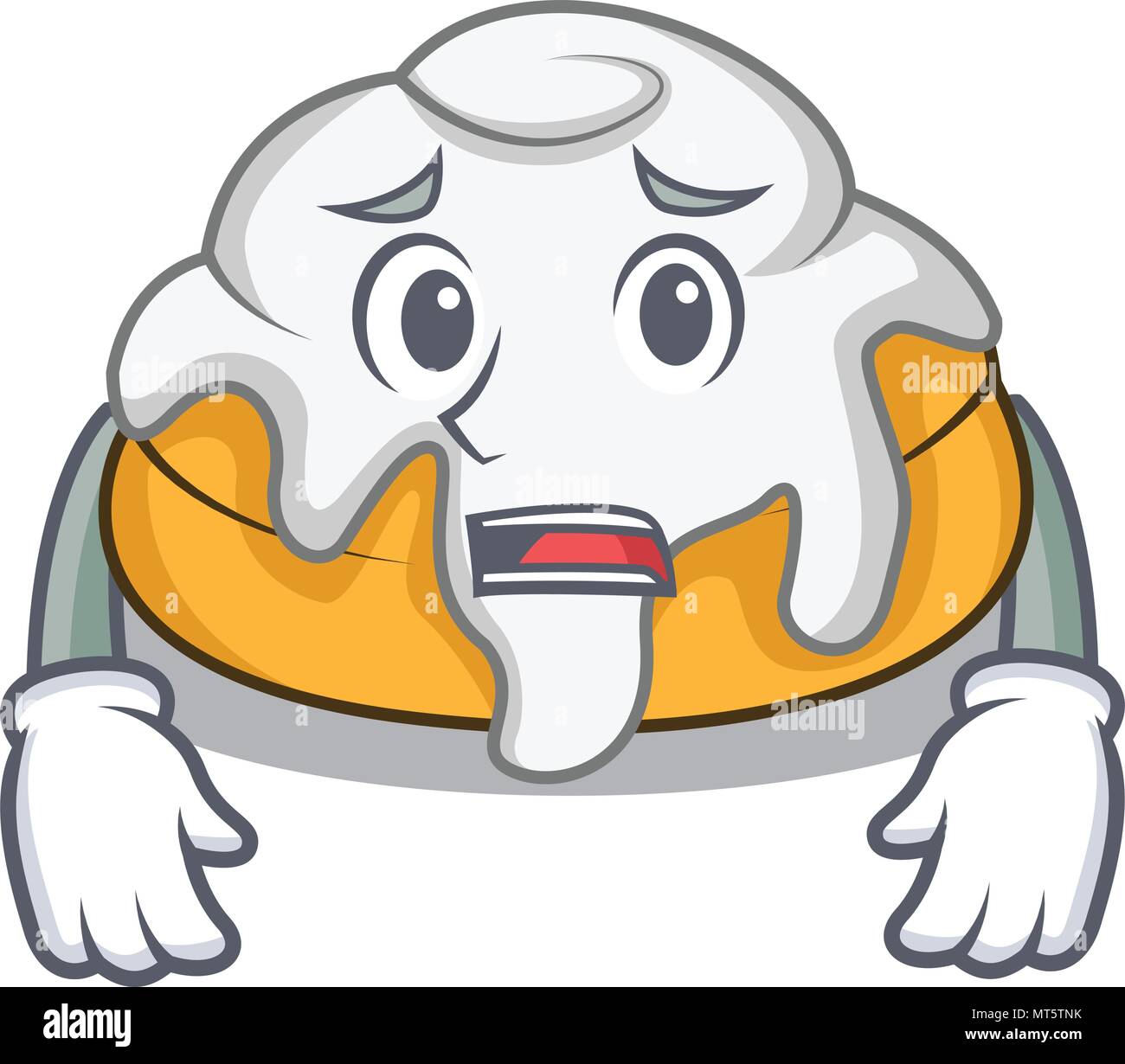 Afraid cinnamon roll mascot cartoon Stock Vector Image & Art - Alamy