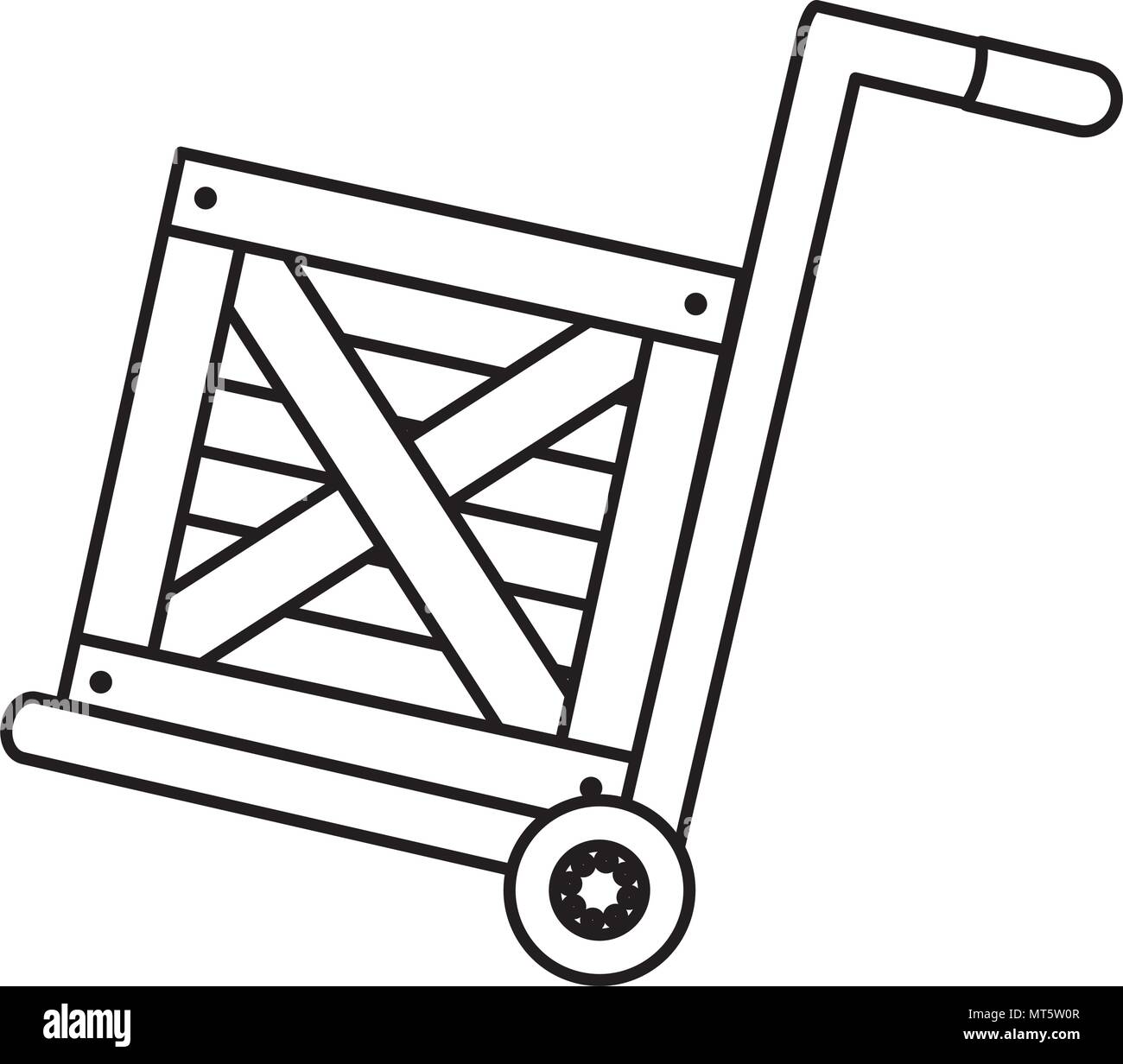 line wood box with delivery platform trolleys Stock Vector Image & Art ...