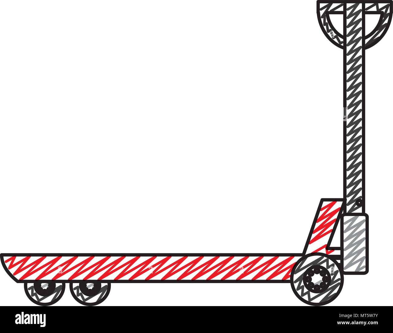 doodle delivery platform trolleys transport shipping Stock Vector Image ...