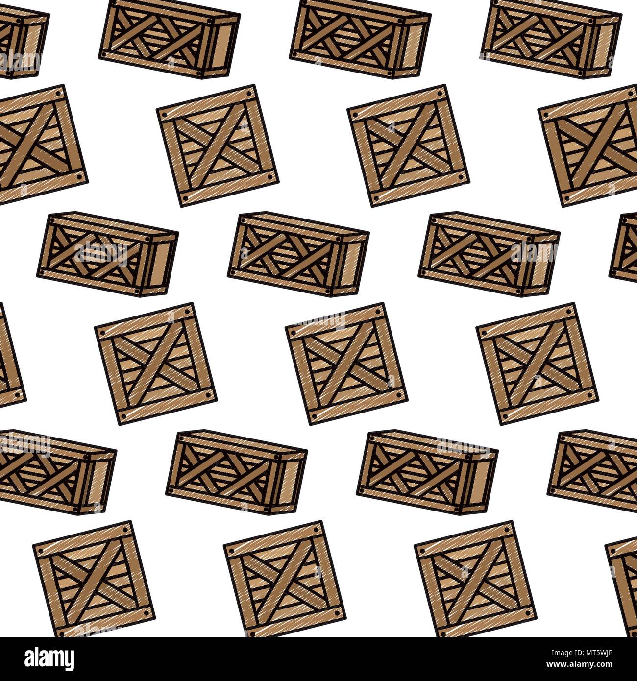 doodle delivery wood boxes packages background Stock Vector Image & Art ...