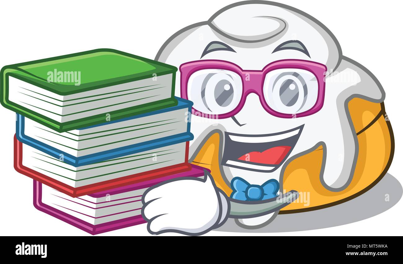 Student with book cinnamon roll mascot cartoon Stock Vector Image & Art ...