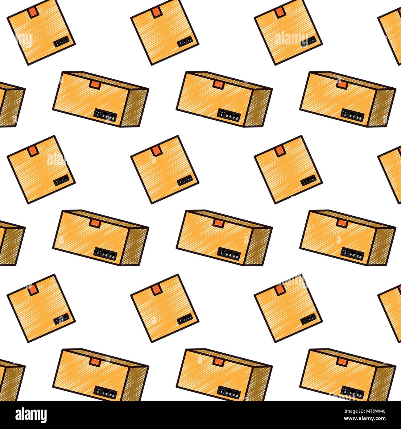 doodle boxes product delivery packages background Stock Vector Image ...