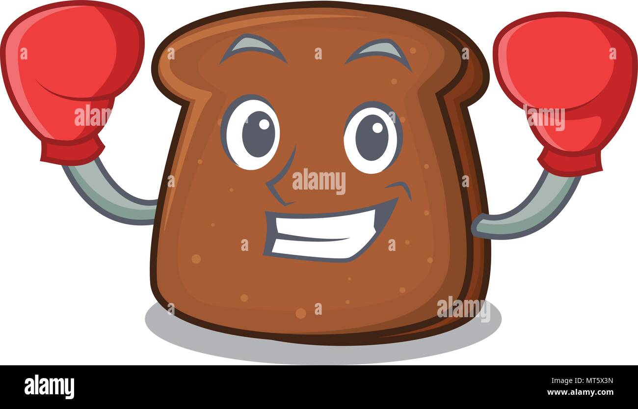 Boxing brown bread character cartoon Stock Vector Image & Art - Alamy
