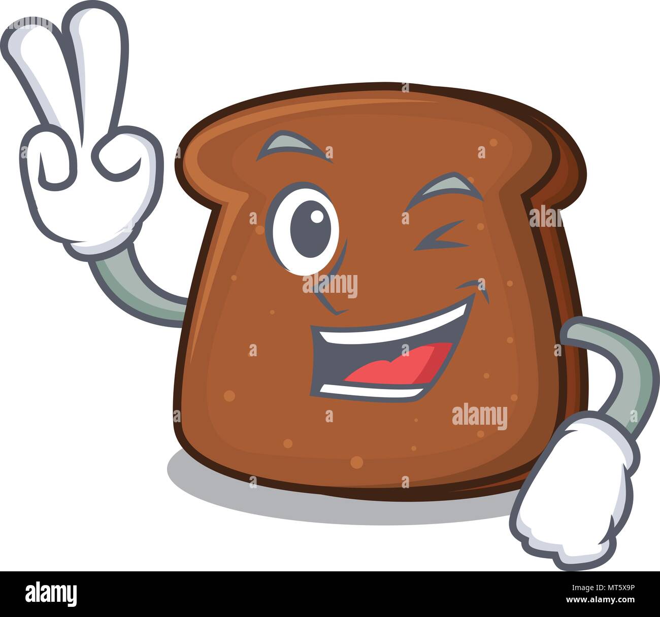 Two finger brown bread character cartoon Stock Vector Image & Art - Alamy