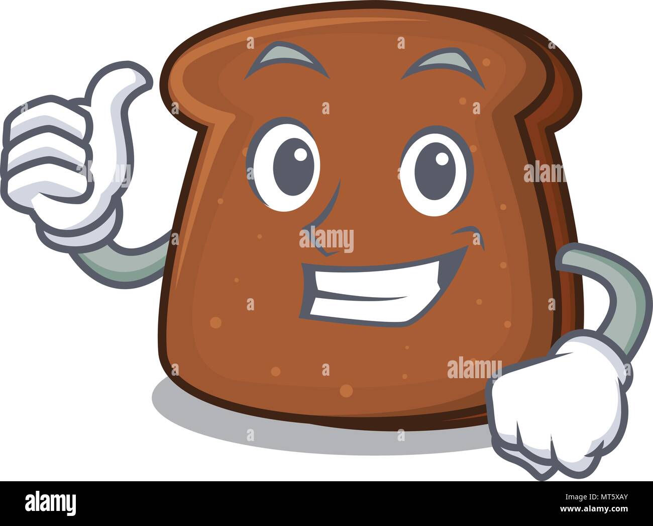 Thumbs up brown bread character cartoon Stock Vector Image & Art - Alamy