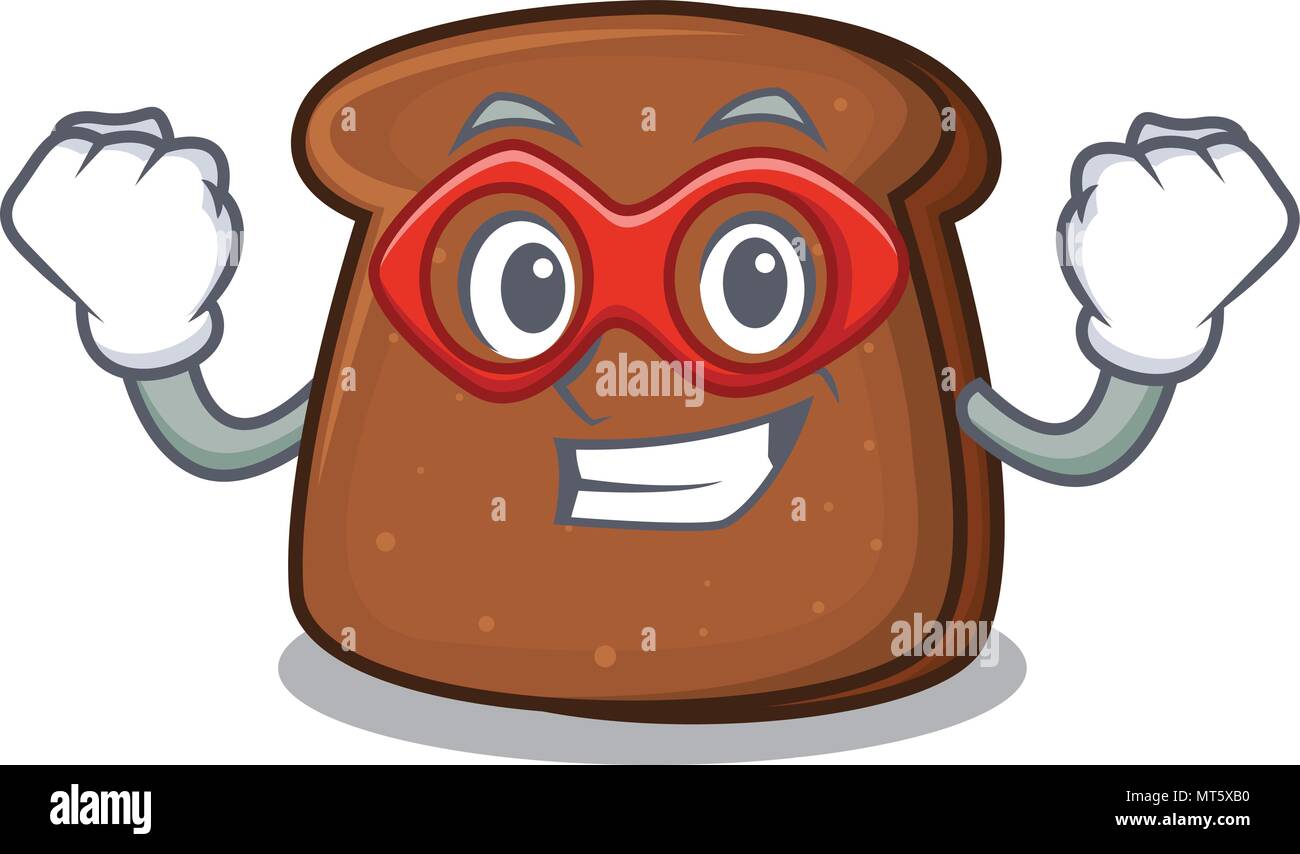 Super hero brown bread character cartoon Stock Vector Image & Art - Alamy