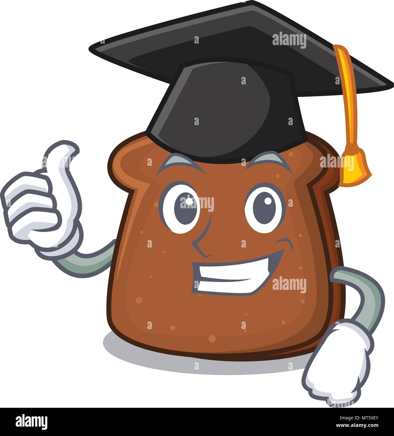 Graduation brown bread character cartoon Stock Vector Image & Art - Alamy