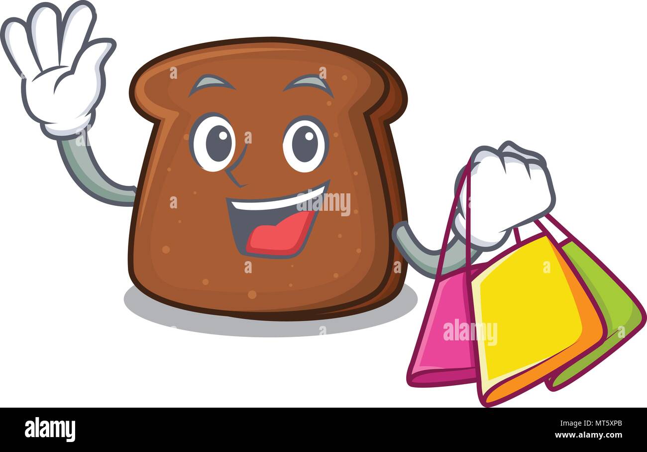 Shopping brown bread character cartoon Stock Vector Image & Art - Alamy