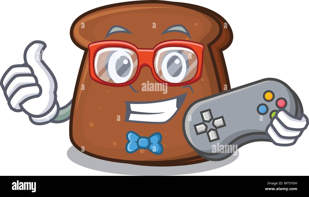 Gamer brown bread mascot cartoon Stock Vector Image & Art - Alamy