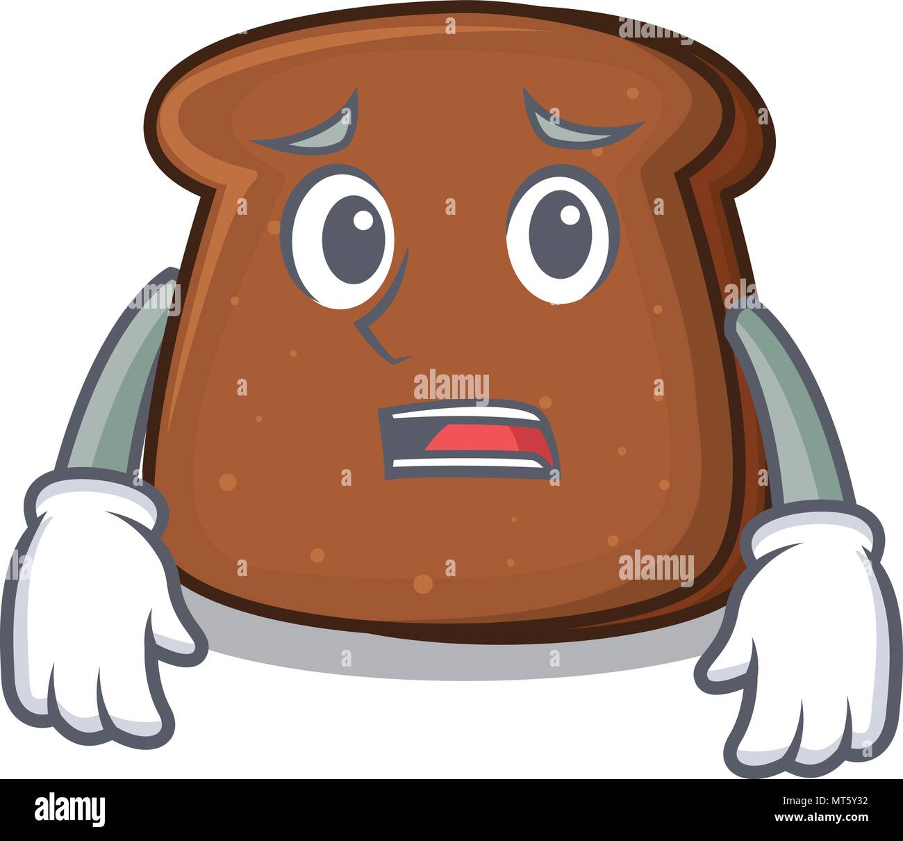 Afraid brown bread mascot cartoon Stock Vector Image & Art - Alamy