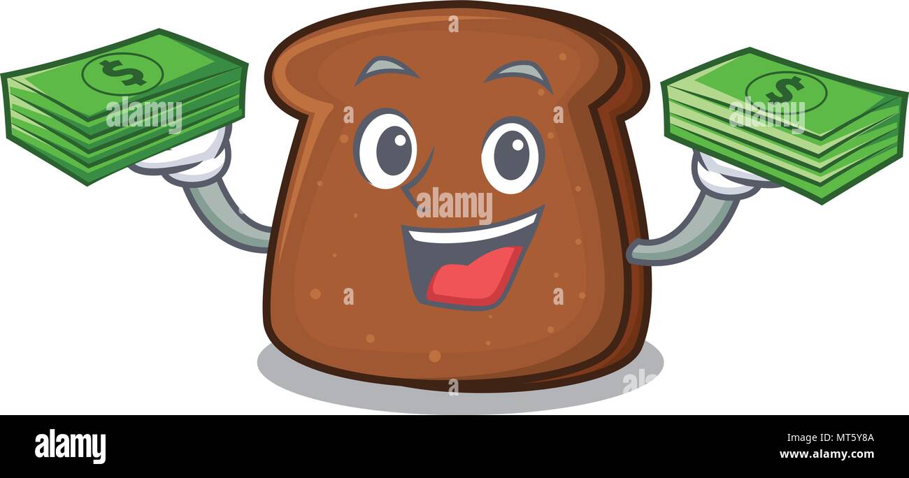 With money bag brown bread mascot cartoon Stock Vector Image & Art - Alamy