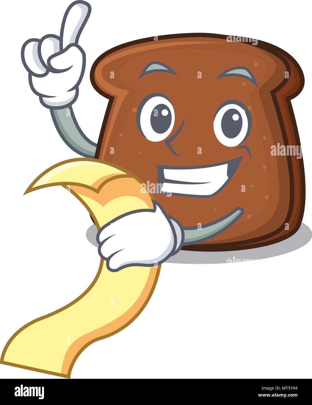 With menu brown bread mascot cartoon Stock Vector Image & Art - Alamy