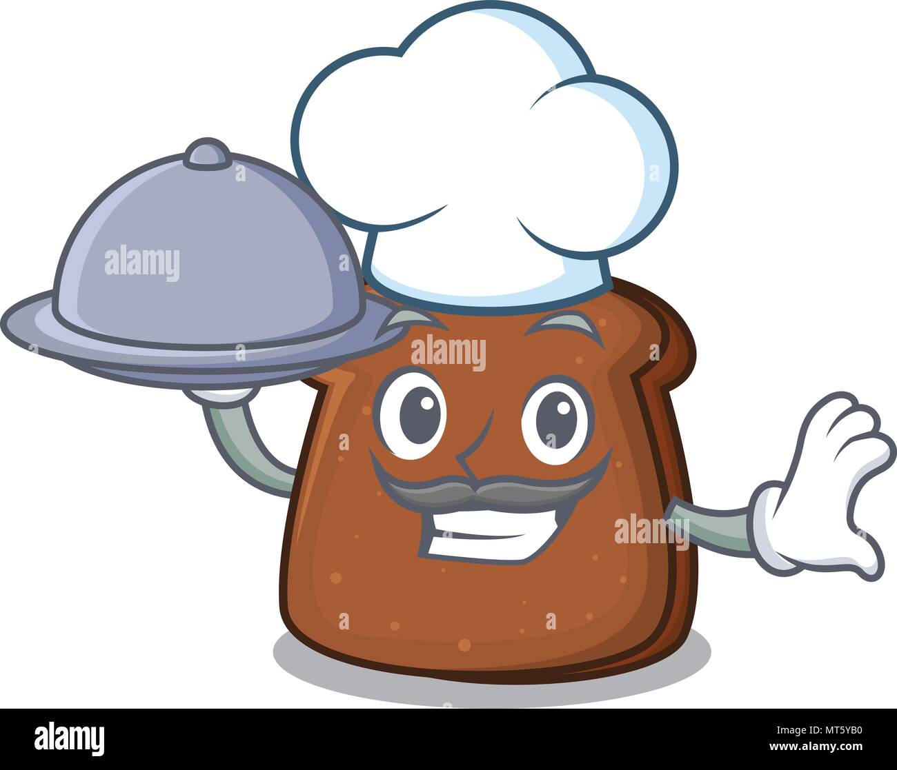 Chef with food brown bread mascot cartoon Stock Vector Image & Art - Alamy
