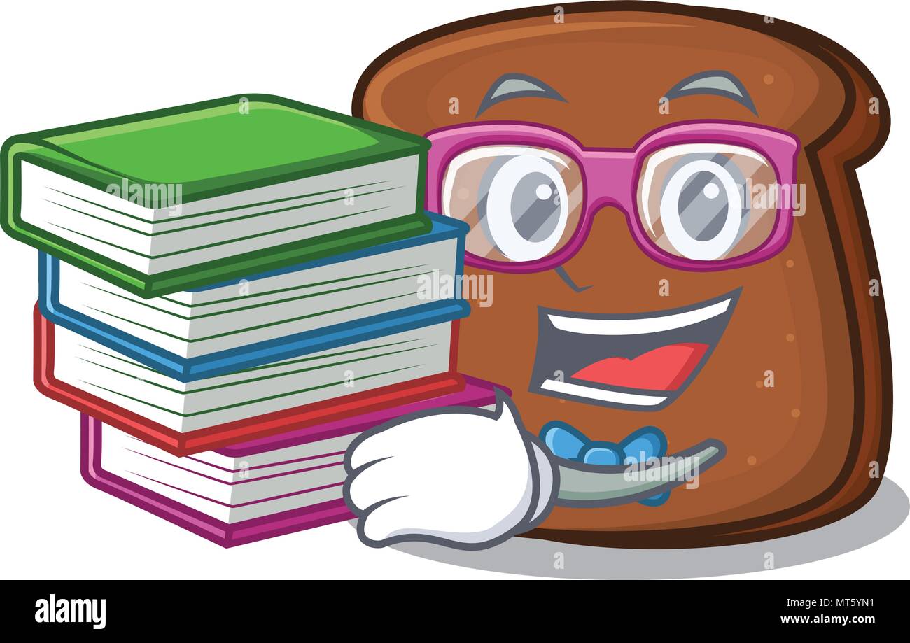 Student with book brown bread mascot cartoon Stock Vector Image & Art ...