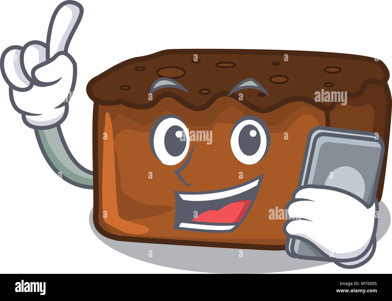 With phone brownies character cartoon style Stock Vector Image & Art ...