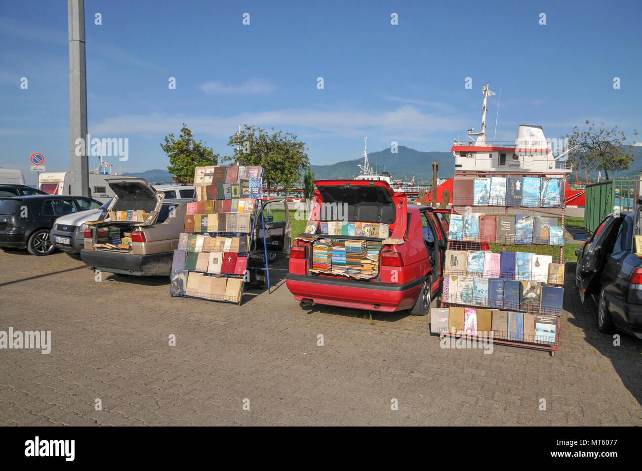 Old book stall, Batumi sea port, Georgia Stock Photo - Alamy