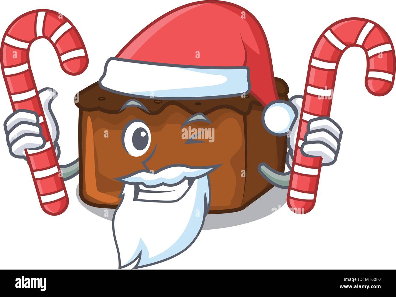Santa with candy brownies mascot cartoon style Stock Vector Image & Art ...