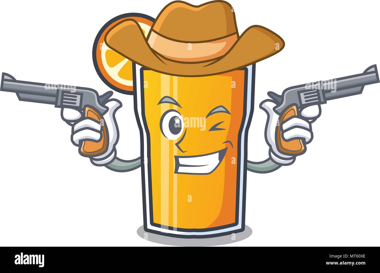 Cowboy orange juice character cartoon Stock Vector Image & Art - Alamy