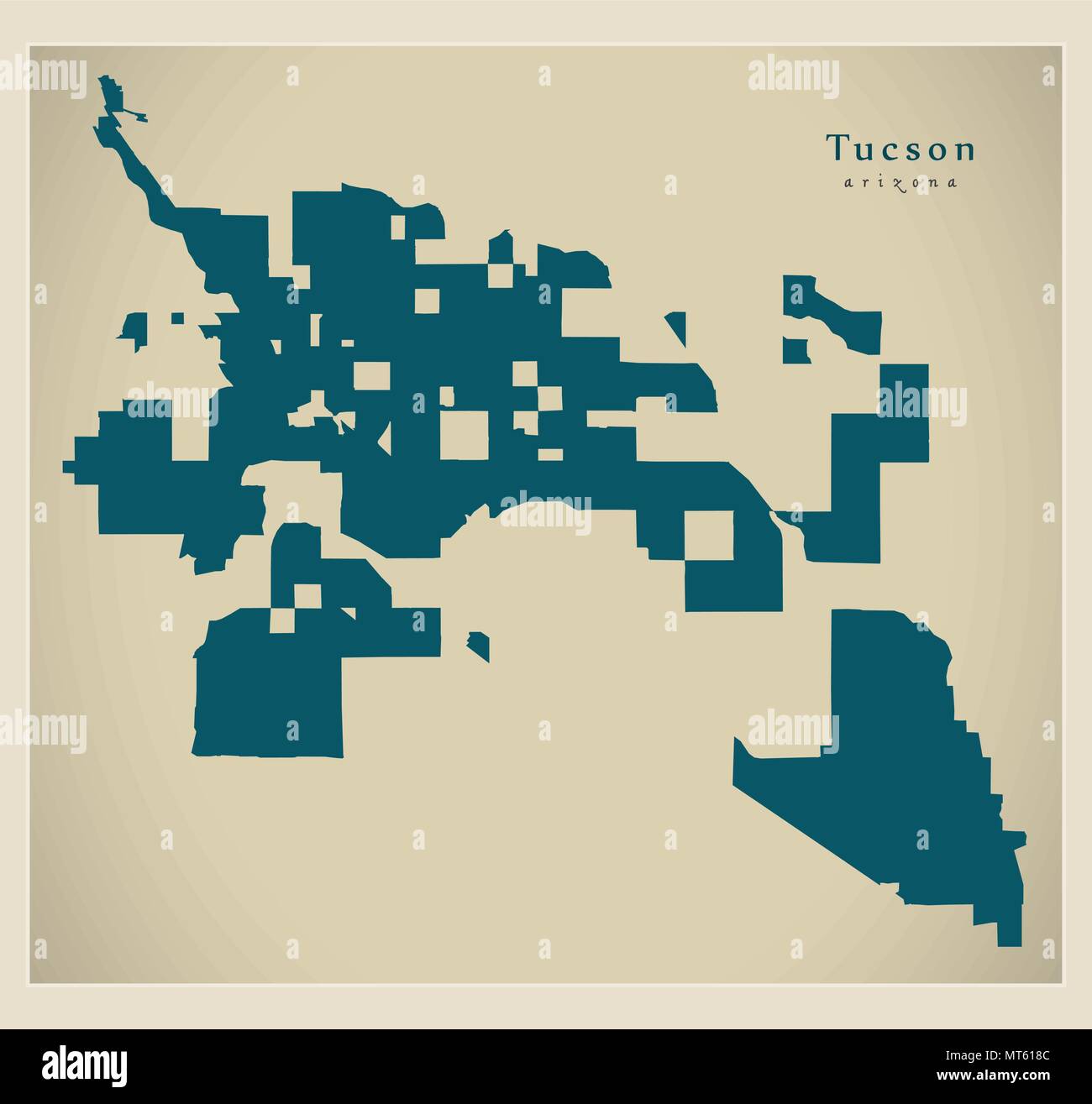 Modern City Map - Tucson Arizona city of the USA Stock Vector Image ...