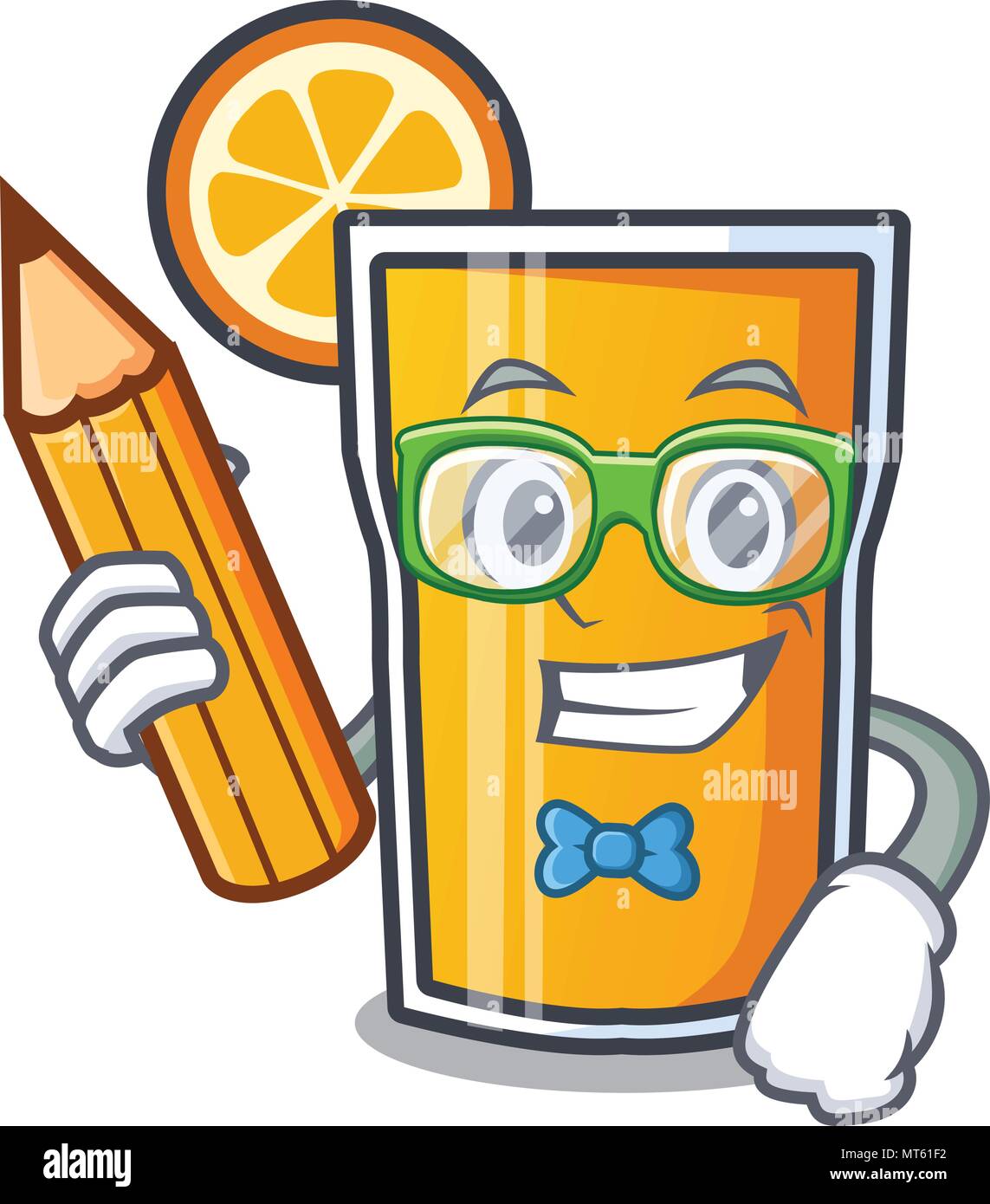 Student orange juice character cartoon Stock Vector Image & Art - Alamy